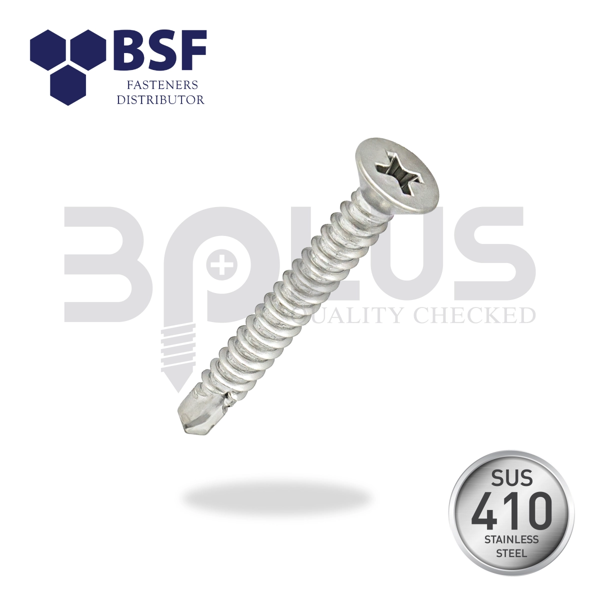 สกรูปลายสว่านสแตนเลสหัว JF Type BSD